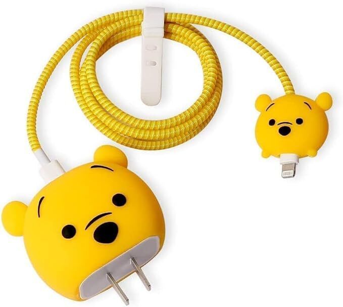 iPhone Charger Case Cover 3D Pooh Design with Full Cable Protector Cut ...